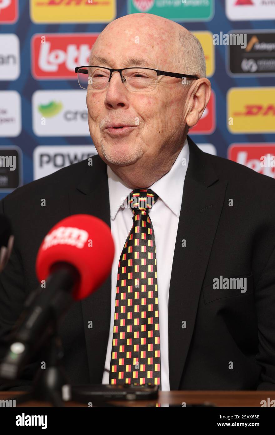 Antwerp, Belgium. 31st Jan, 2025. Belgium's head coach Mike Thibault ...