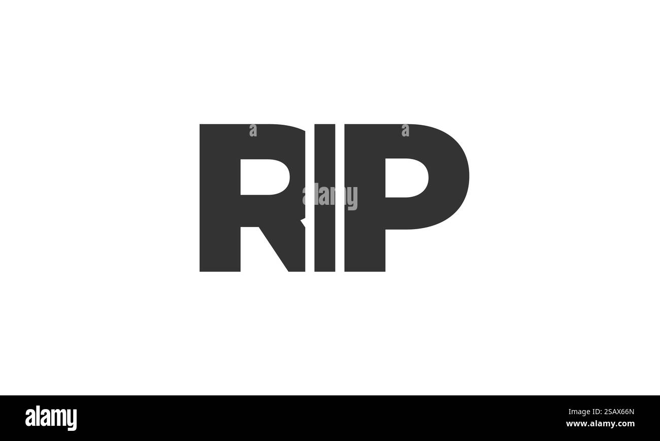 RIP logo design template with strong and modern bold text. Initial ...