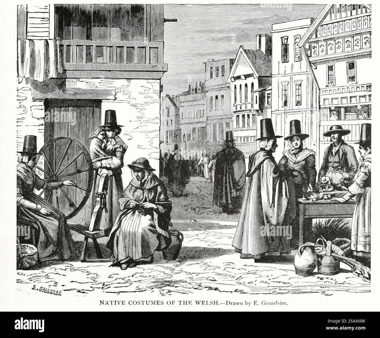 NATIVE COSTUMES OF THE WELSH.— Drawn by E. Grandsire. The Celts from ...