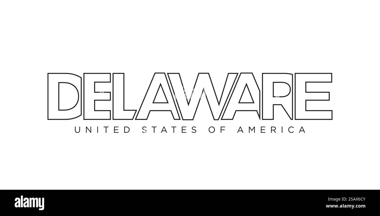 Delaware, USA typography slogan design. America logo with graphic city ...