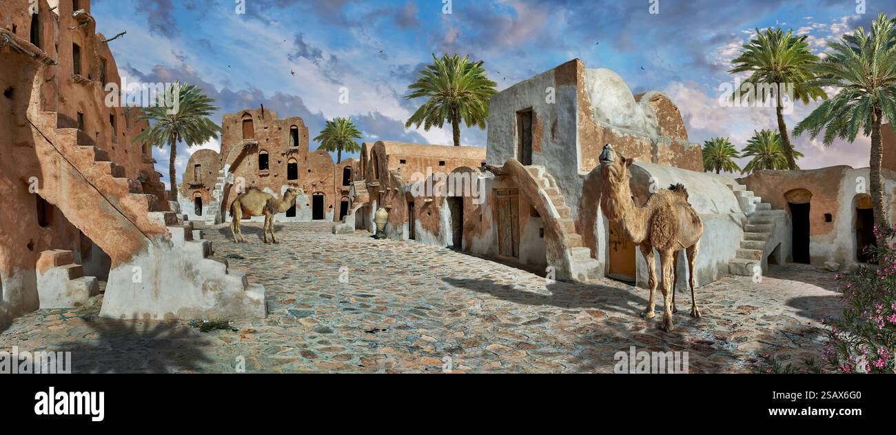 Ksar Ouled Soltane, Tunisia, Fortified Berber Ghorfa vaulted food ...