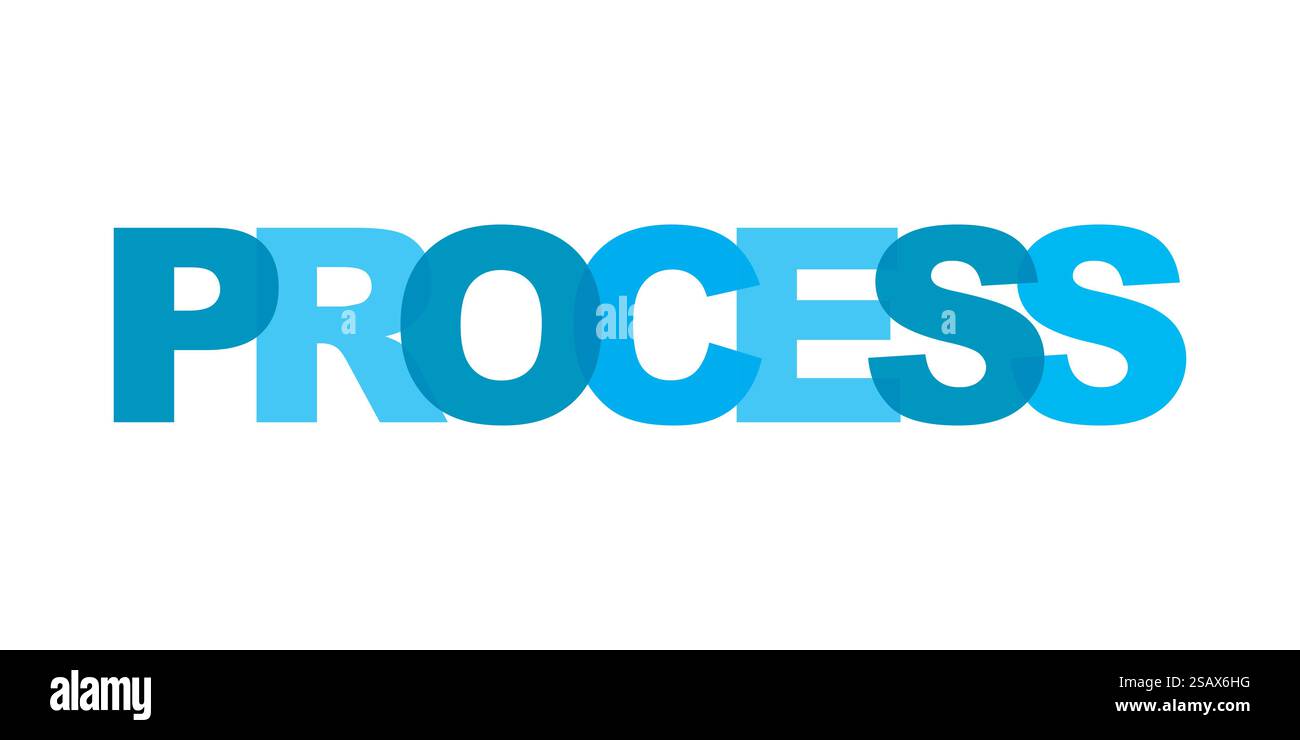 Process business card text. Modern lettering poster. Color word art ...
