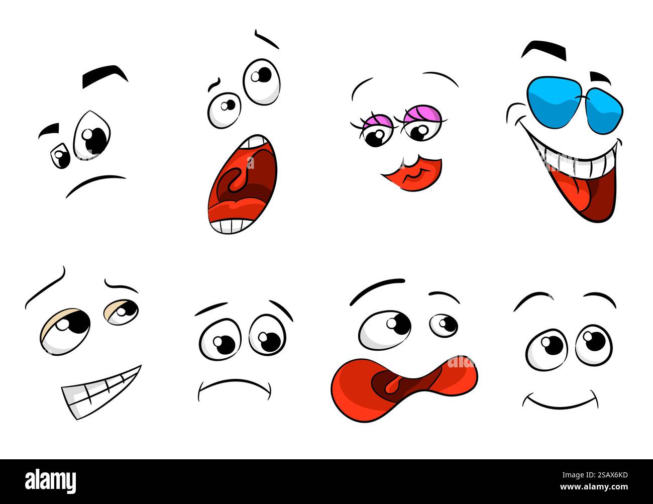 Set emoji template emotion collection design elements. Vector ...