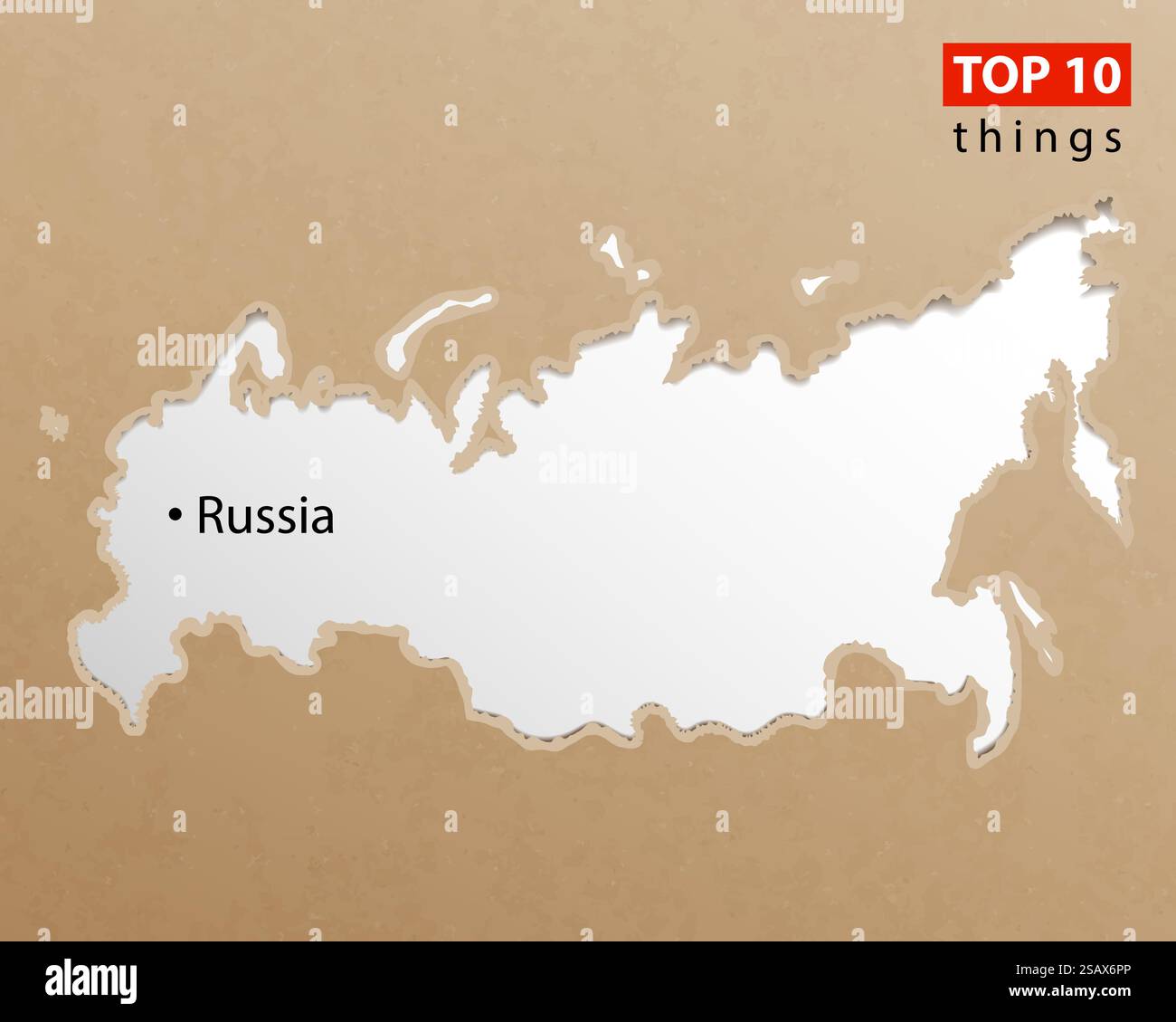 Russia map on craft paper texture. Template for infographics. Creative ...