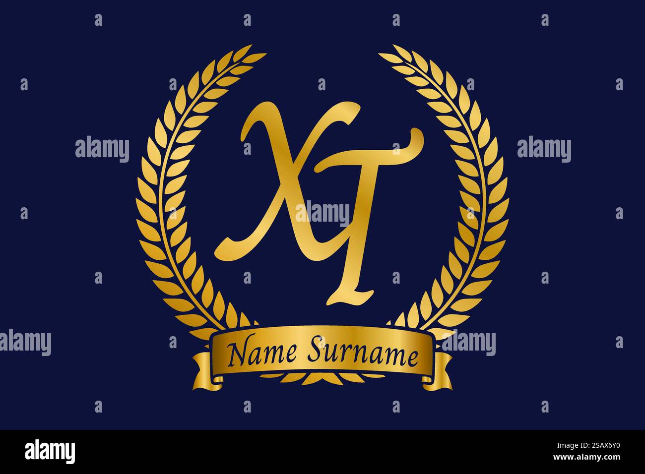 Laurel wreath brand logo hi-res stock photography and images - Alamy