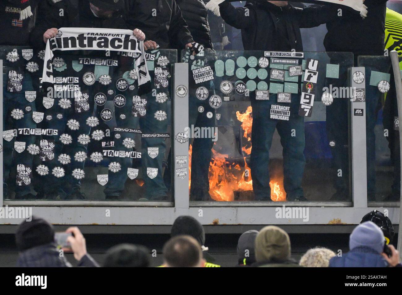 Stickers with Nazi symbols displayed in the Eintracht Frankfurt fan ...