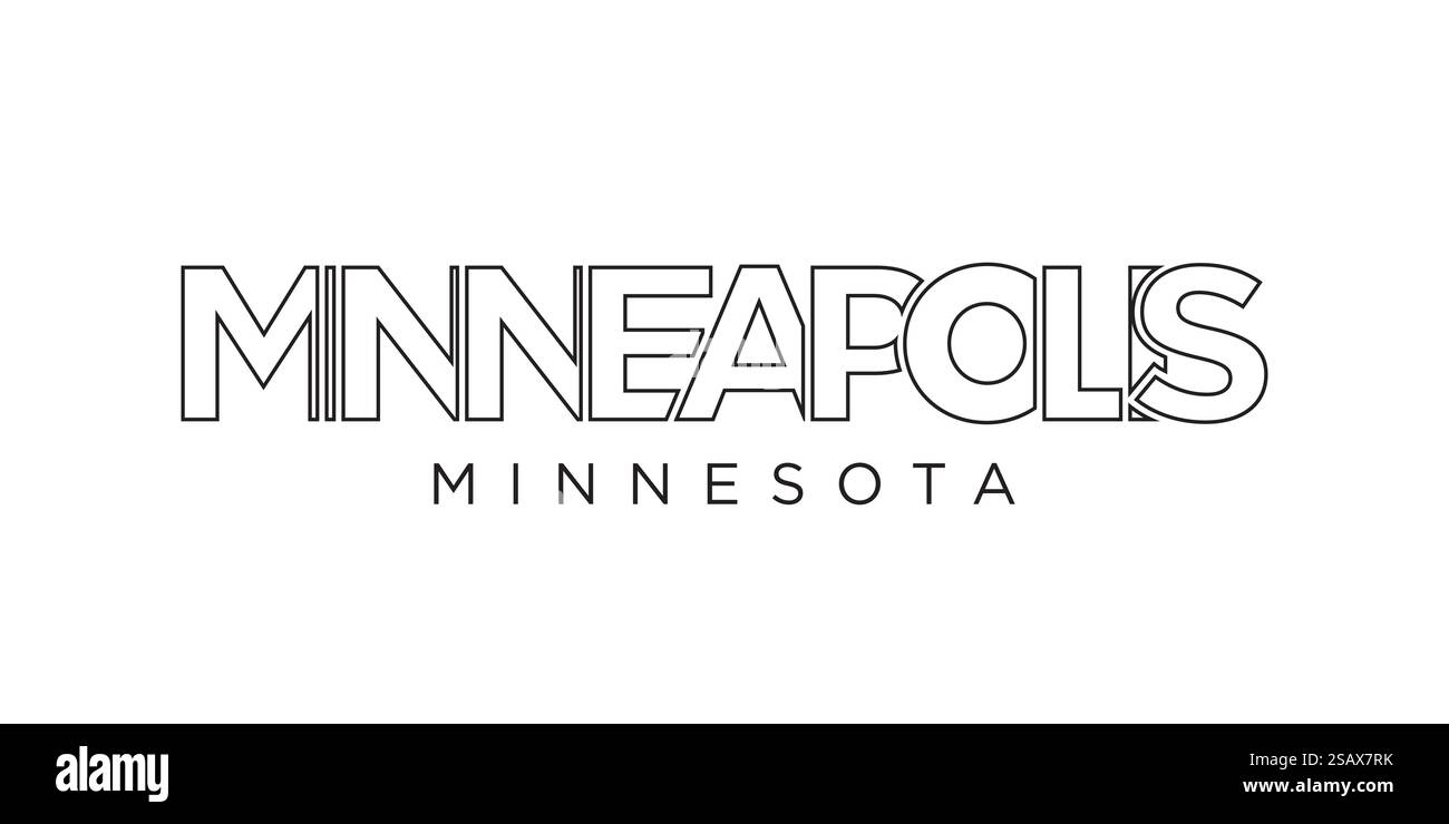 Minneapolis, Minnesota, USA typography slogan design. America logo with ...