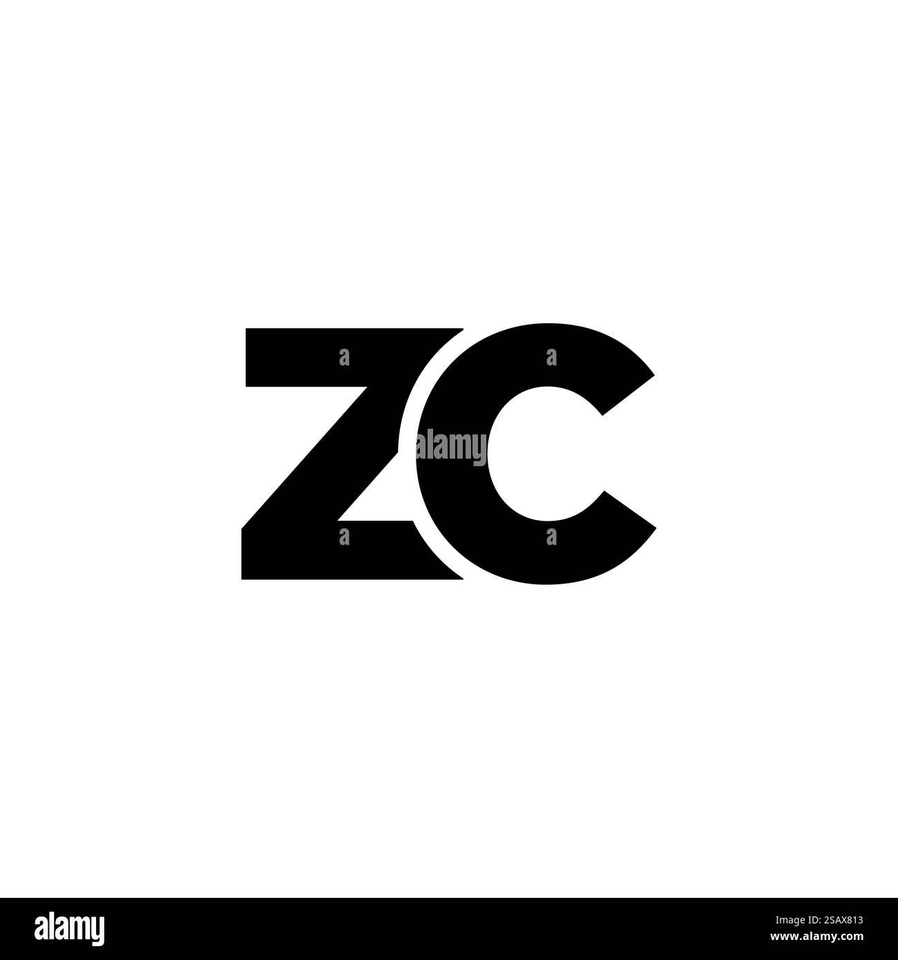 Trendy letter Z and C, ZC logo design template. Minimal monogram initial based logotype for ...
