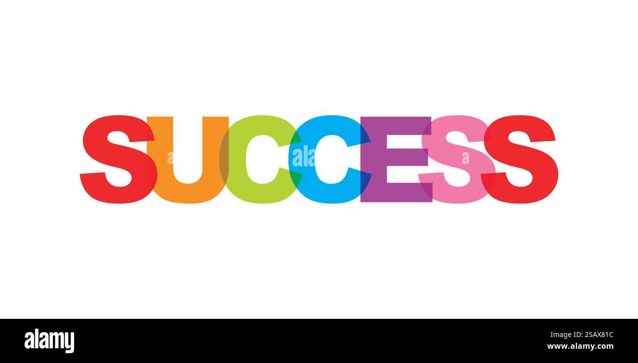 Success business card text. Modern lettering poster. Color word art ...