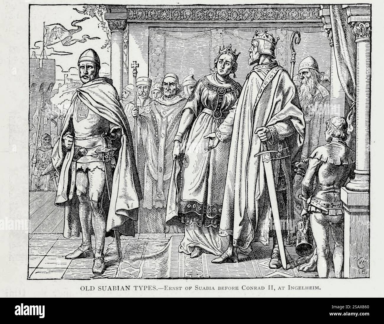 OLD SUABIAN TYPES.— Ernst of Suabia before Conrad II, at Ingelheim. The ...