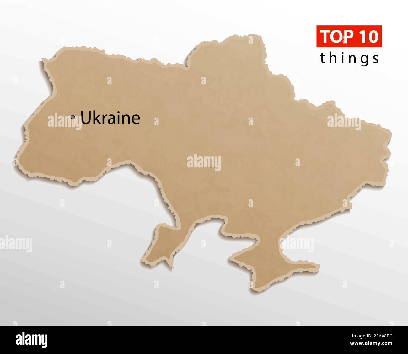 Ukraine map vector. Ukrainian maps craft paper texture. Empty template ...