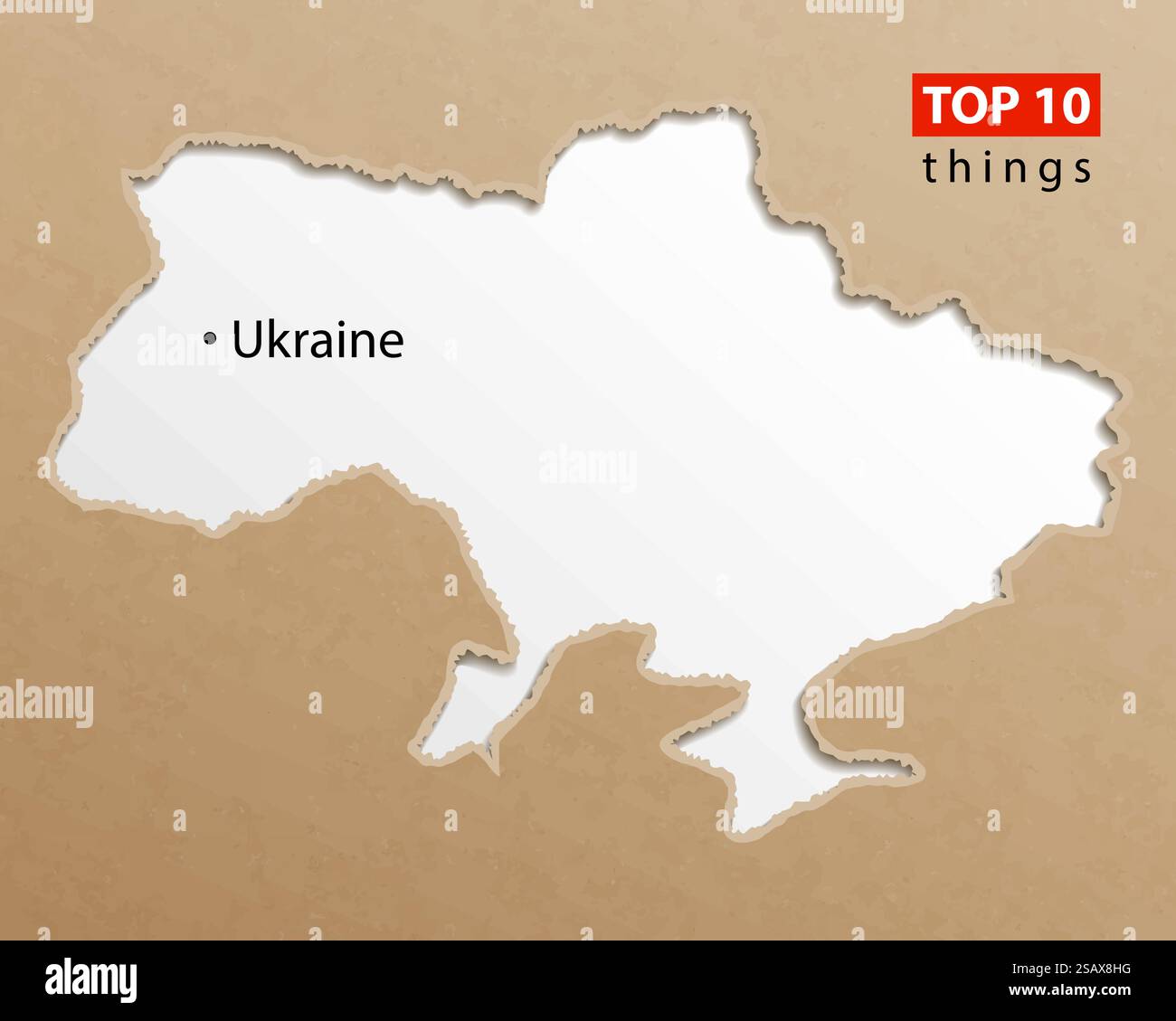 Ukraine map on craft paper texture. Template for infographics. Creative ...