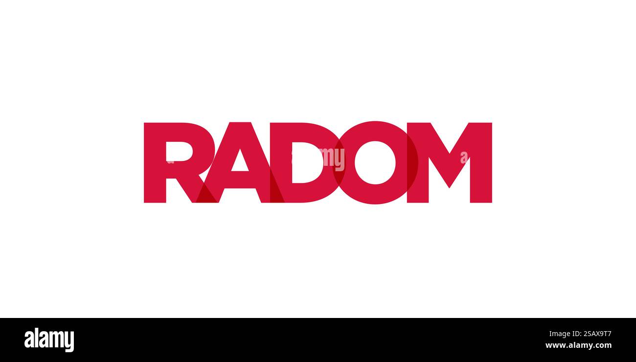 Radom in the Poland emblem for print and web. Design features geometric ...