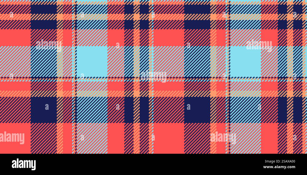Sixties fabric seamless background, up tartan texture textile. Iconic vector pattern check plaid ...