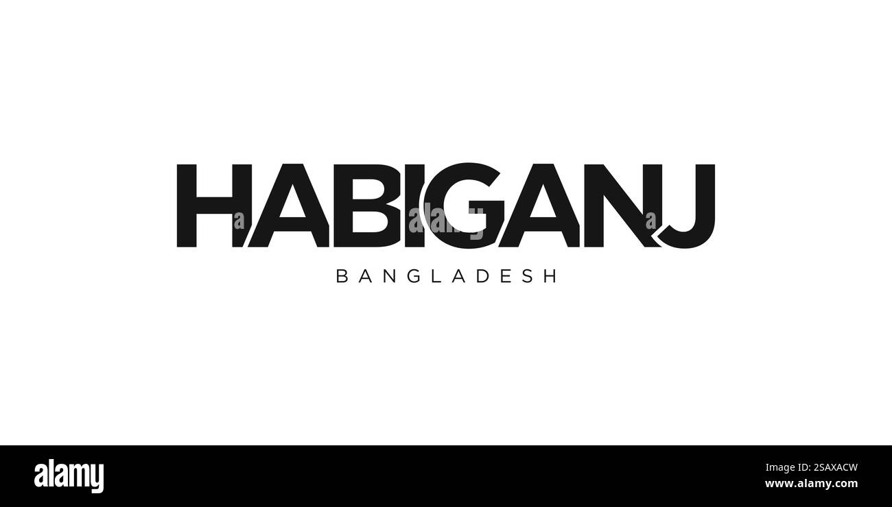 Habiganj in the Bangladesh emblem for print and web. Design features geometric style, vector ...