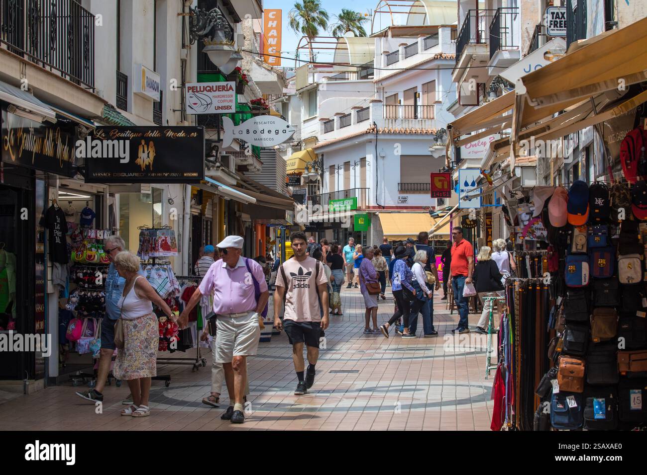 Torremolinos, Spain - April 26th 2024: View of the bustling Calle San ...