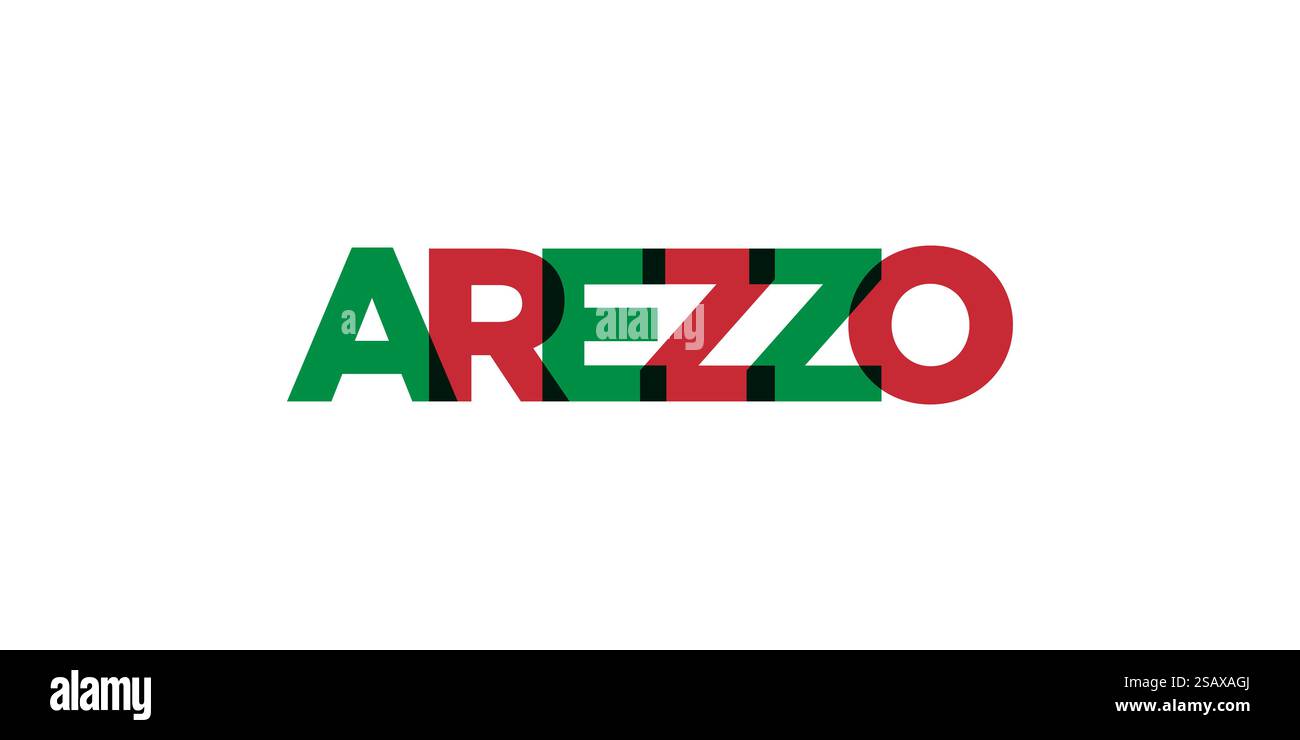 Arezzo in the Italia emblem for print and web. Design features geometric style, vector ...