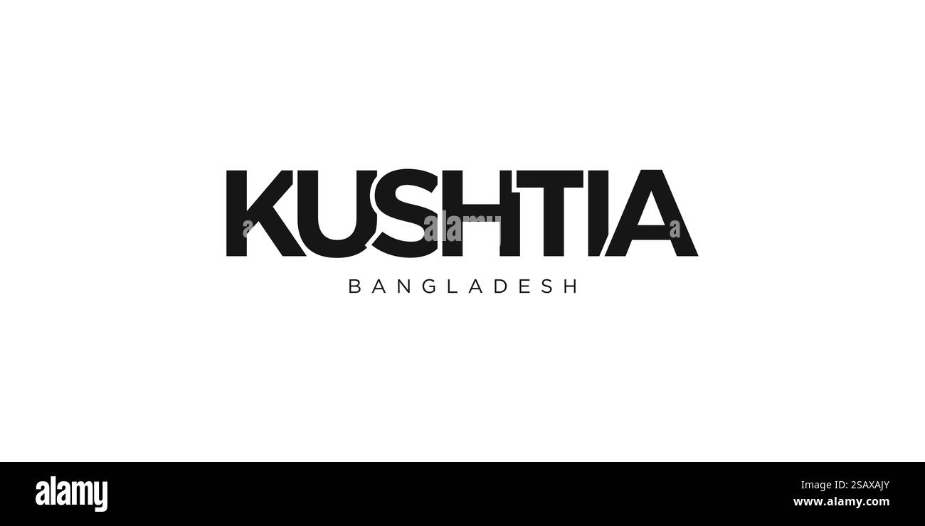 Kushtia in the Bangladesh emblem for print and web. Design features geometric style, vector ...