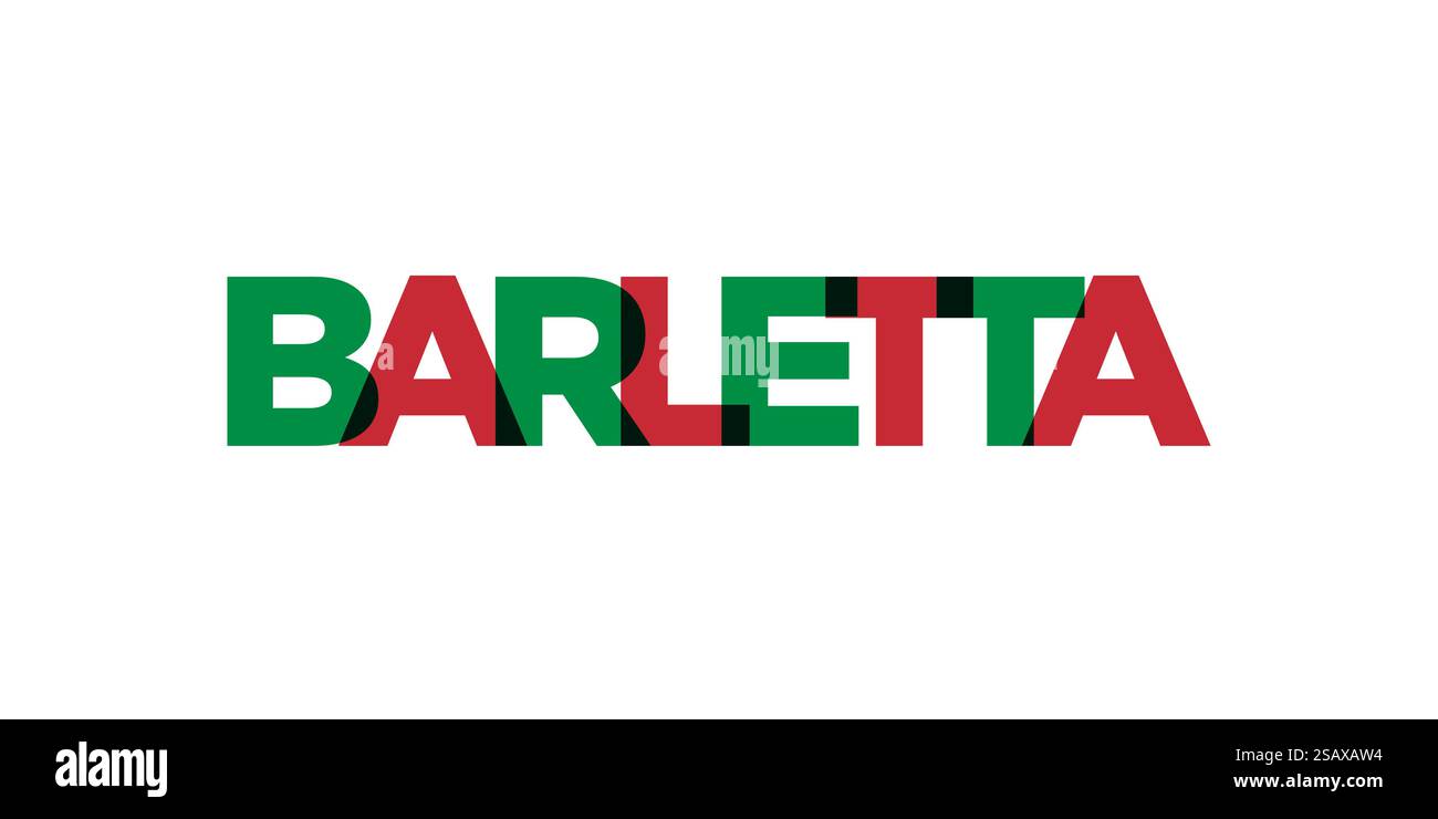 Barletta in the Italia emblem for print and web. Design features geometric style, vector ...