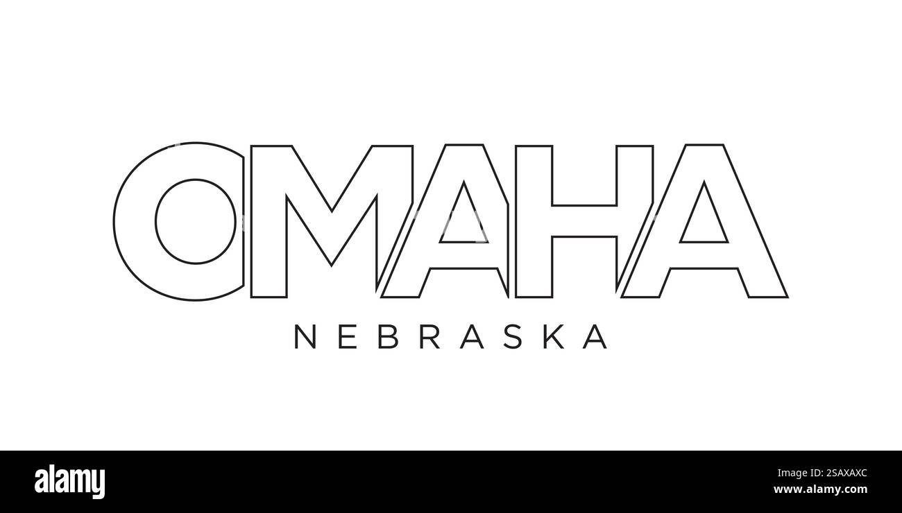 Omaha, Nebraska, USA typography slogan design. America logo with ...