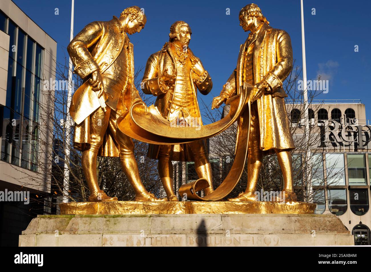 The Golden Boys of Birmingham statue at Centenary Square in Birmingham ...