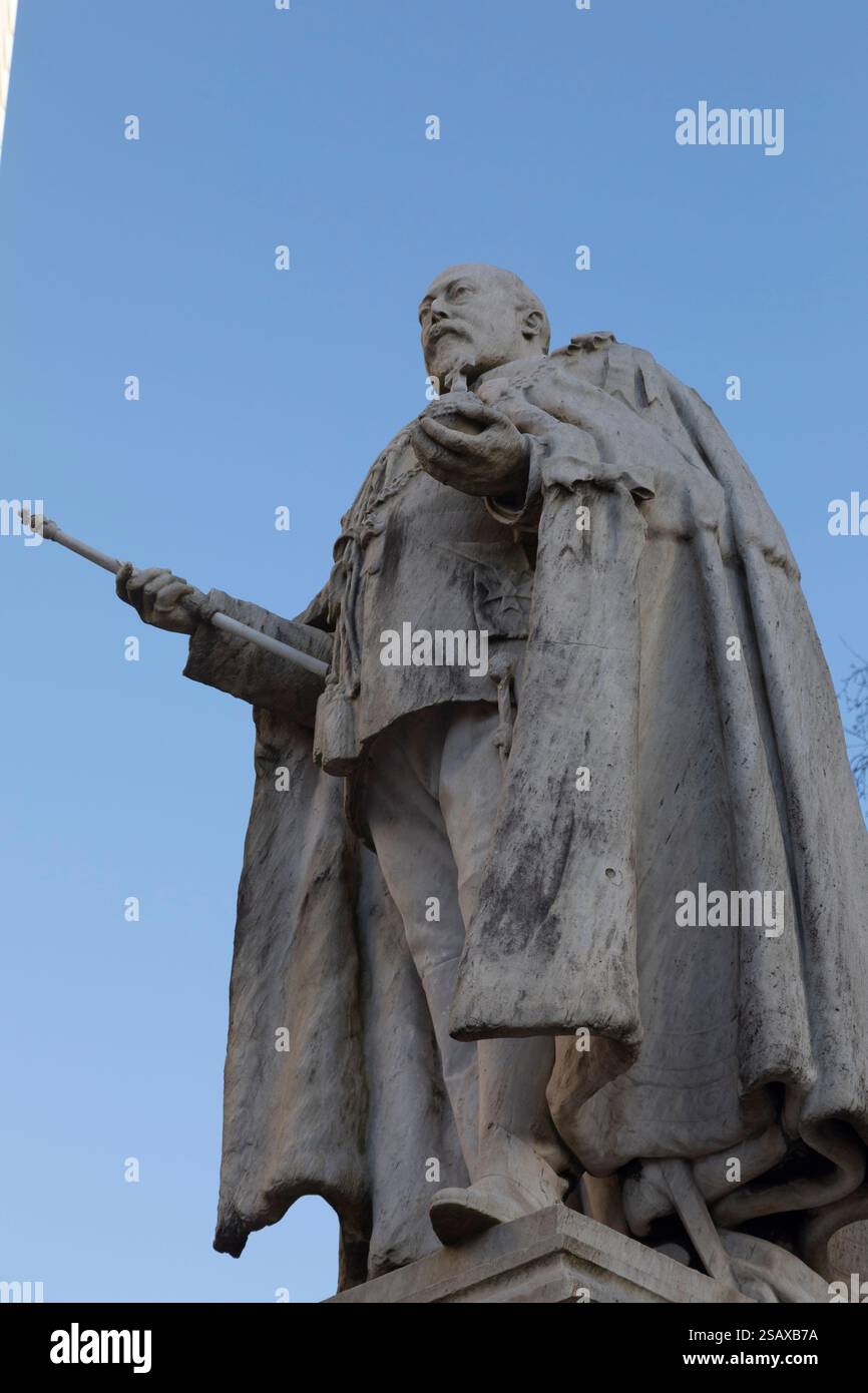 Statue of King Edward VII in Birmingham, England. Edward VII reigned ...