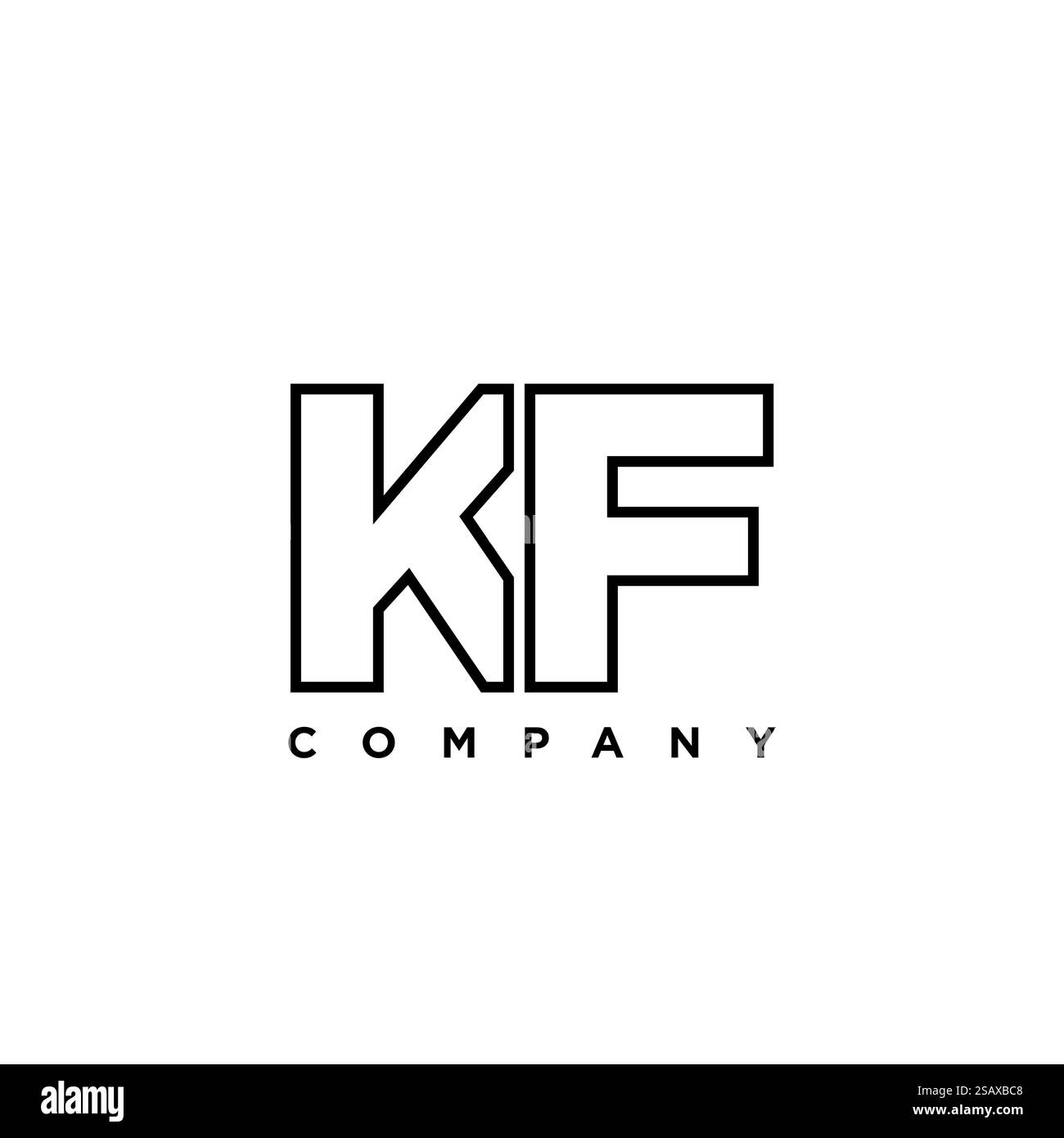 Trendy letter K and F, KF logo design template. Minimal monogram ...
