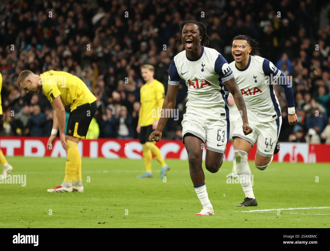 Oyindamola Ajayi (TH) celebrates scoring the second Spurs goal (2-0 ...
