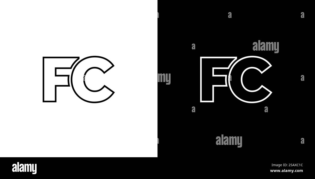 Trendy letter F and C, FC logo design template. Minimal monogram initial based logotype for ...