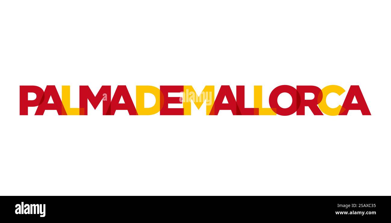 Palma de Mallorca in the Spain emblem for print and web. Design ...