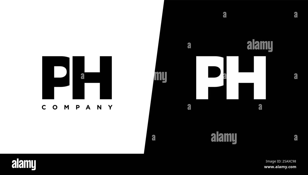 Trendy letter P and H, PH logo design template. Minimal monogram initial based logotype for ...