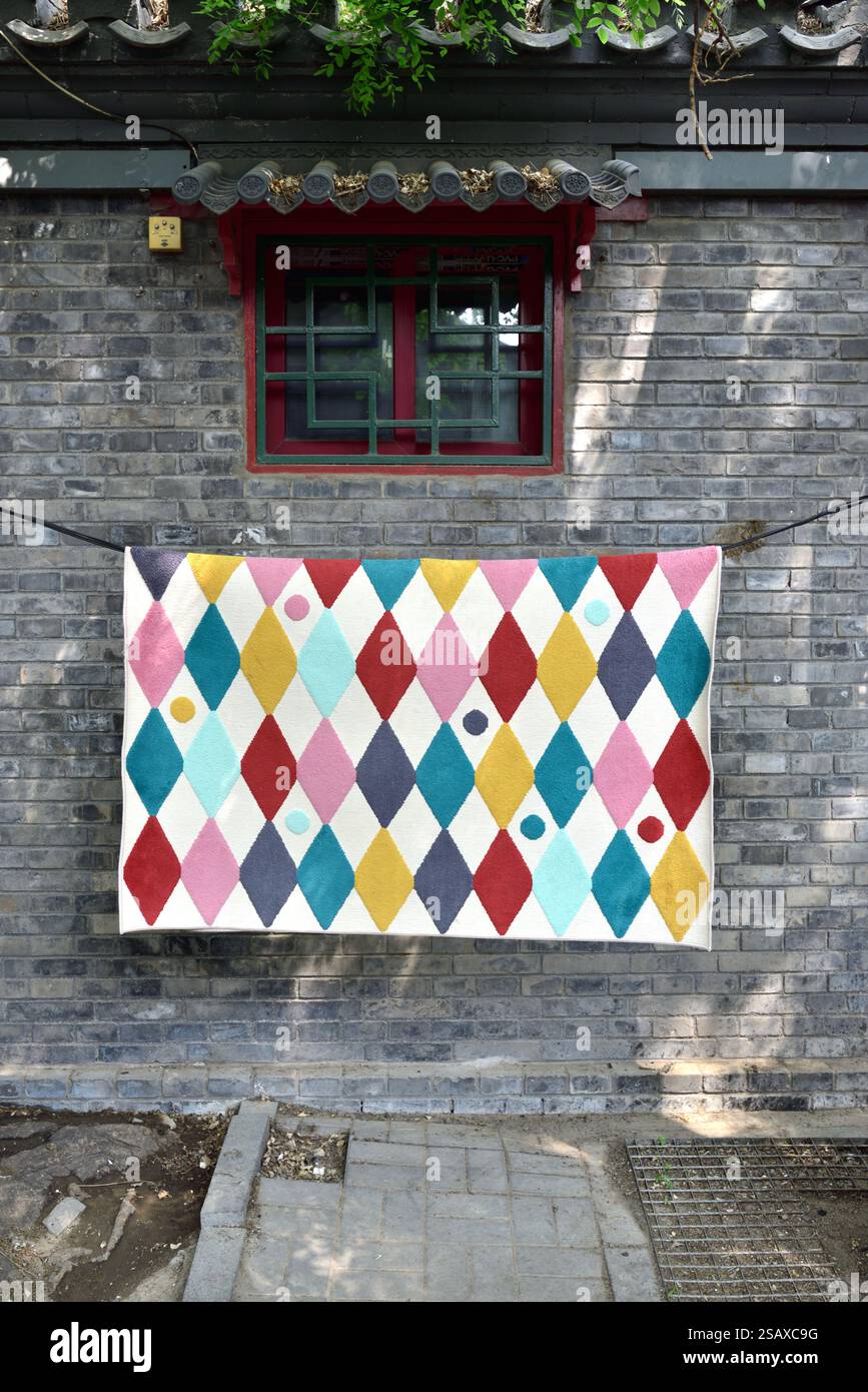 Traditional Hutong, narrow back alley in central Beijing, China on 21 ...