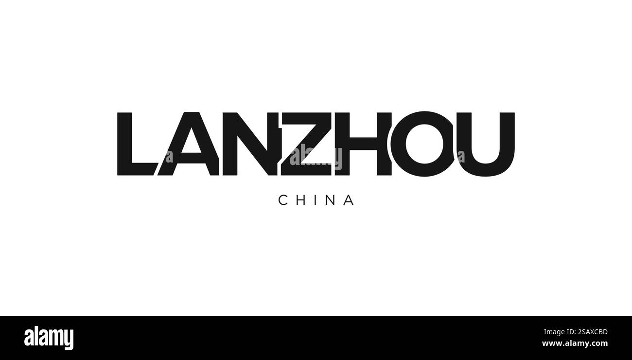 Lanzhou in the China emblem for print and web. Design features ...