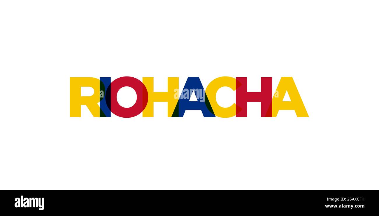 Riohacha in the Colombia emblem for print and web. Design features geometric style, vector ...