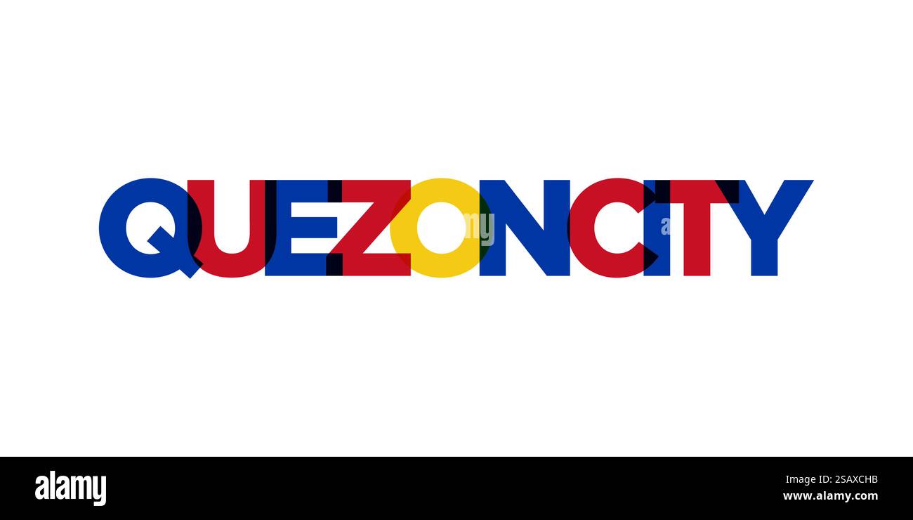 Quezon City in the Philippines emblem for print and web. Design ...