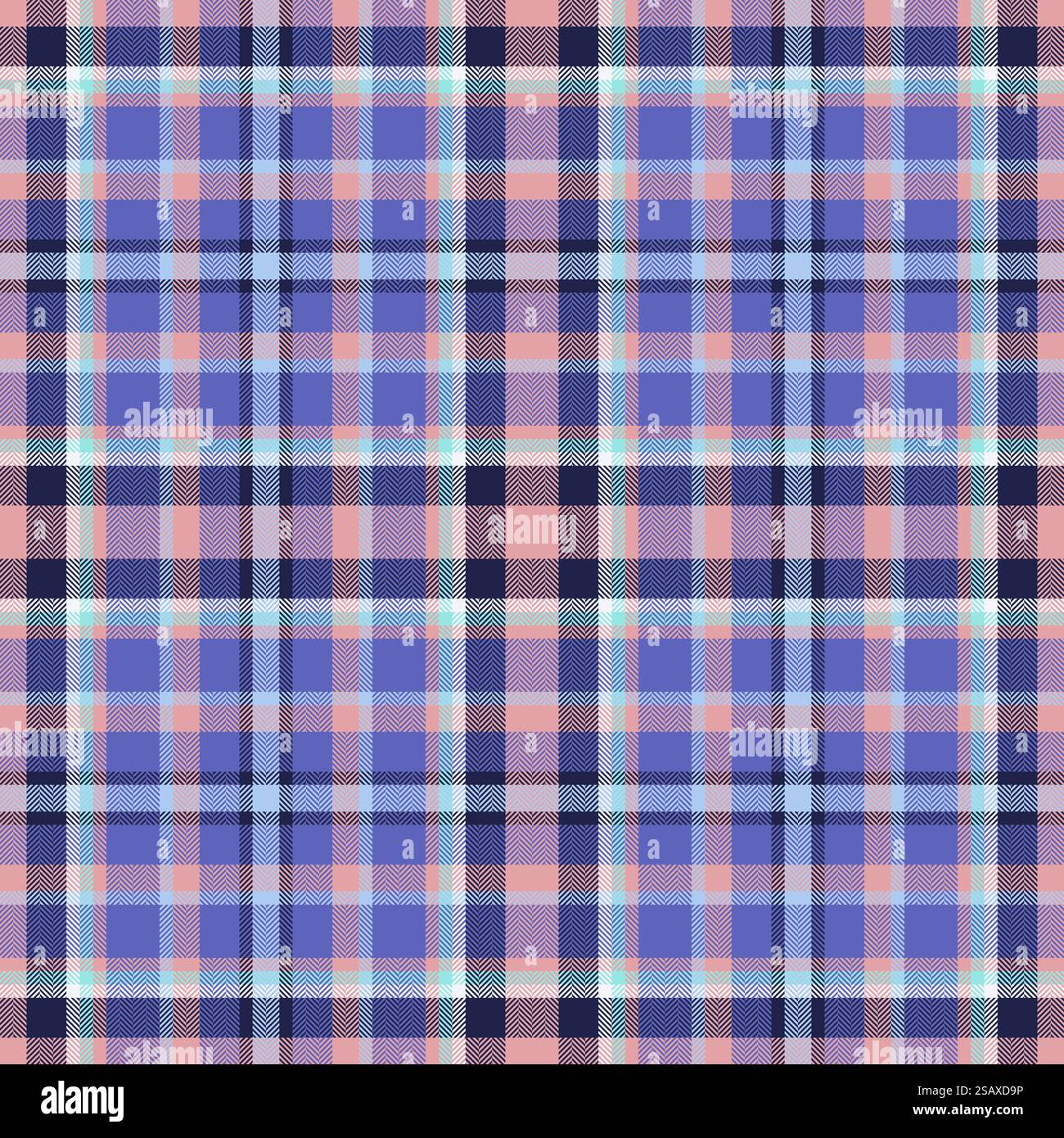 Plaid seamless pattern in blue. Check fabric texture. Vector textile ...