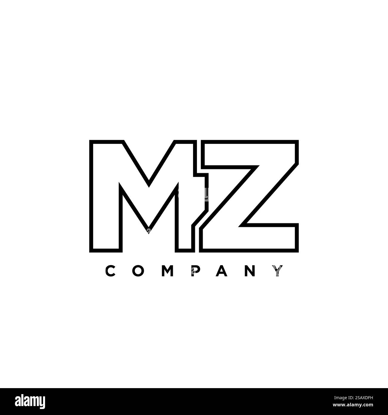 Trendy letter M and Z, MZ logo design template. Minimal monogram initial based logotype for ...