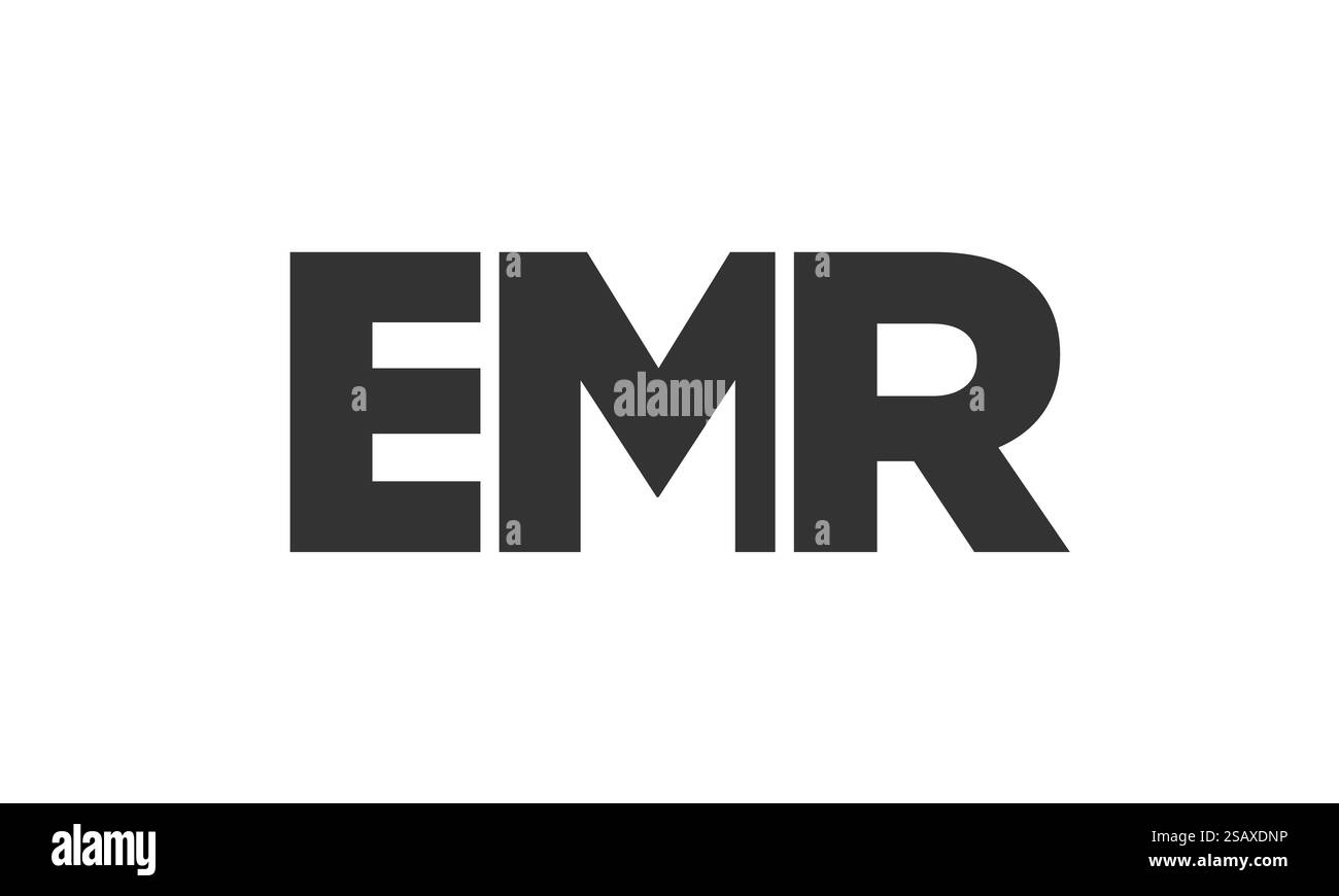 EMR logo design template with strong and modern bold text. Initial ...