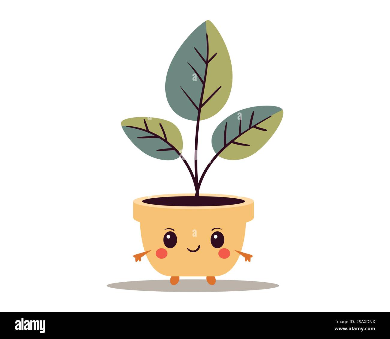 Pot plant kawaii character Stock Vector Images - Alamy