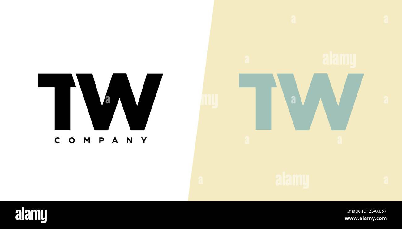 Trendy letter T and W, TW logo design template. Minimal monogram ...