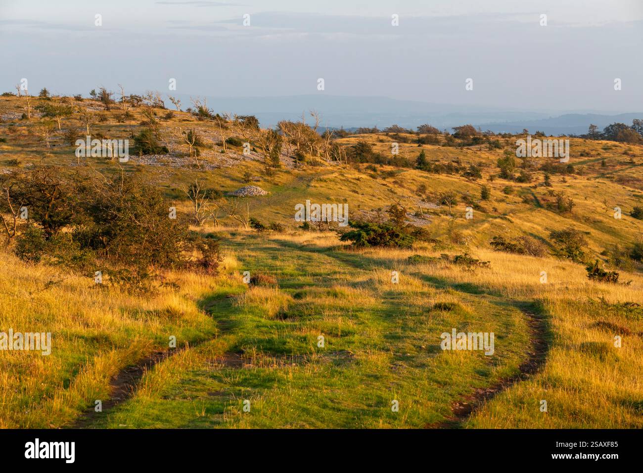 View from Scout Scar near Kendal, Lake District national park, Cumbria ...