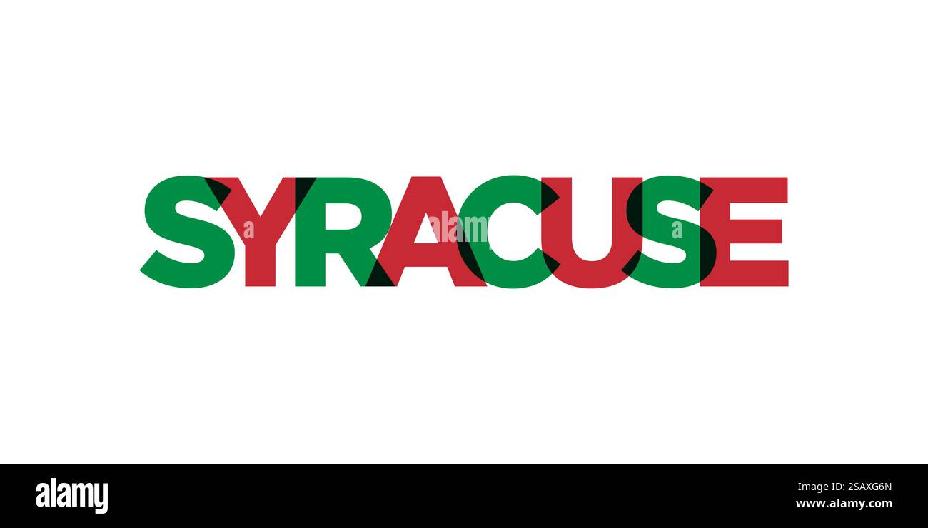 Syracuse in the Italia emblem for print and web. Design features geometric style, vector ...