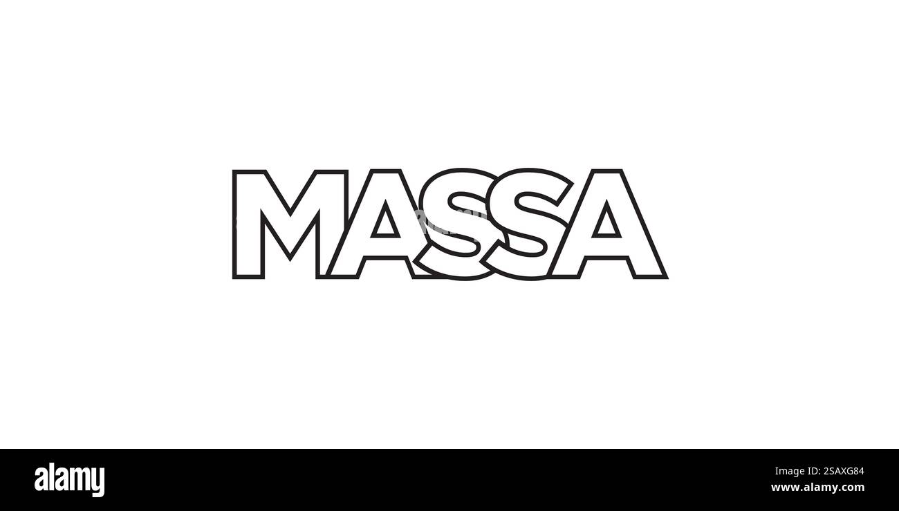 Massa in the Italia emblem for print and web. Design features geometric style, vector ...