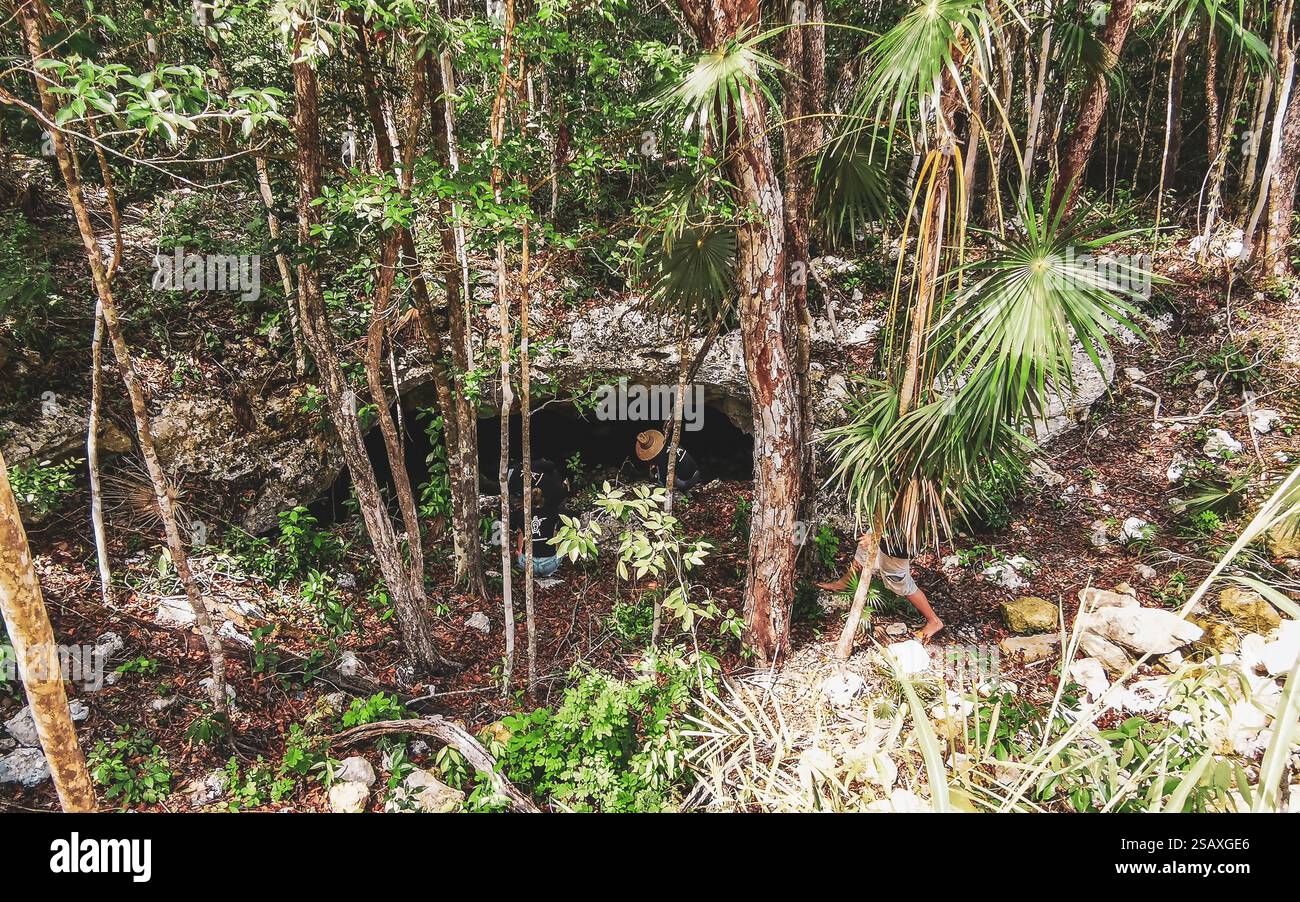 Tulum Quintana Roo Mexico 20. August 2024 Cenote sinkhole in the ...