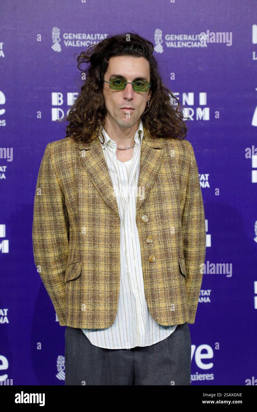 The artist, Lucas Bun, during a press conference with the finalists of ...