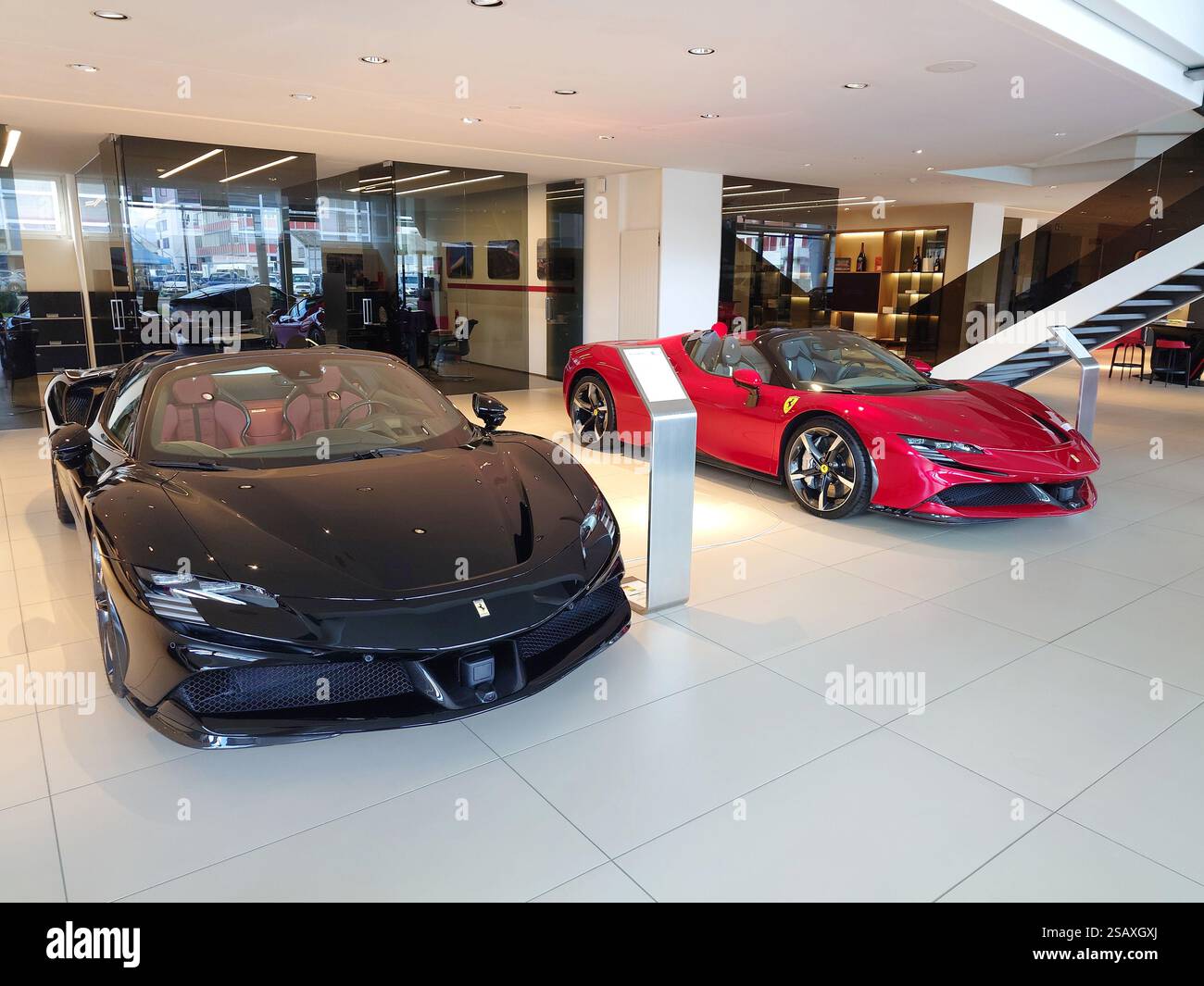 21-01-2025 Urdorf, canton Zurich, Switzerland. Two Ferrari SF 90 ...