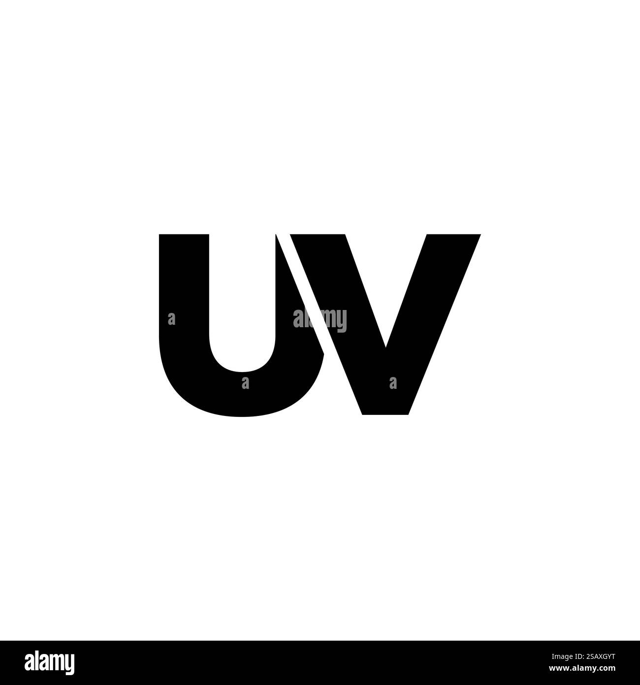 Trendy letter U and V, UV logo design template. Minimal monogram ...