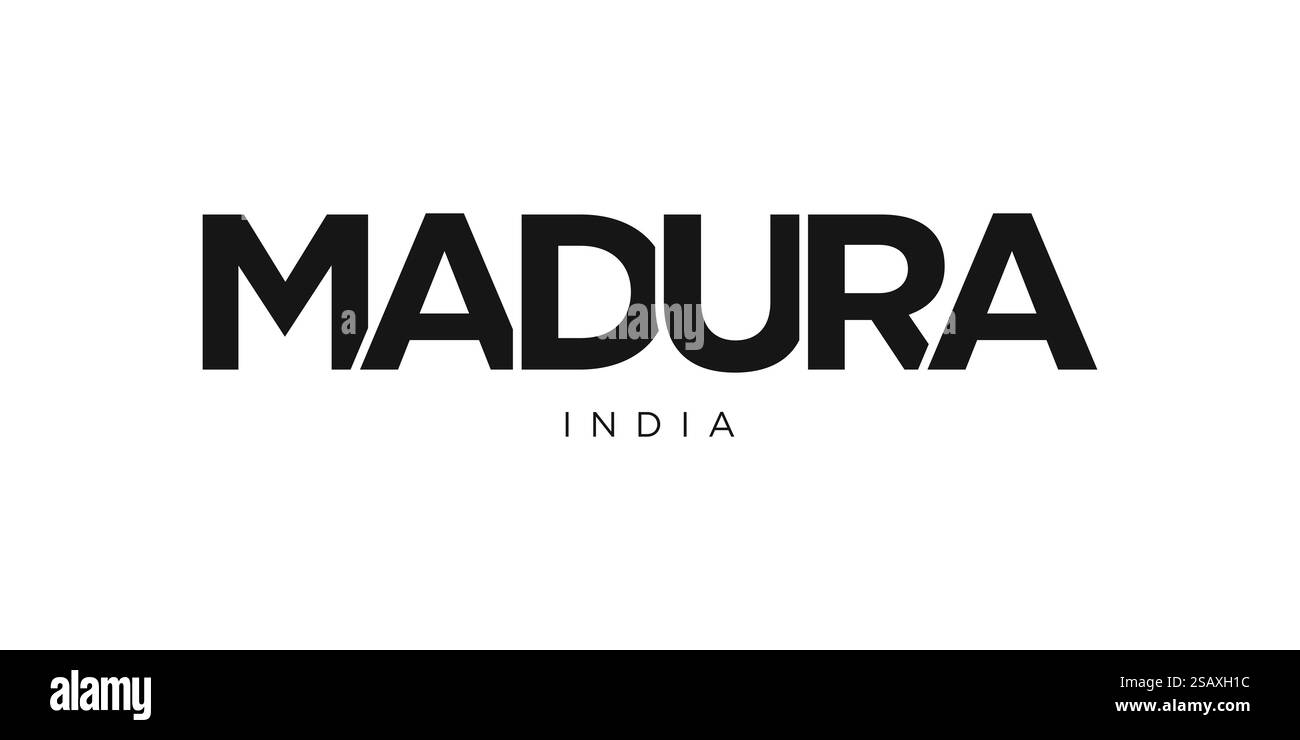 Madura in the India emblem for print and web. Design features geometric ...