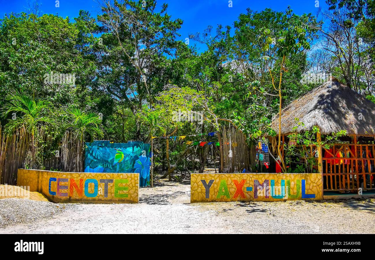 Tulum Quintana Roo Mexico 16. April 2024 Entrance to the Cenote park ...