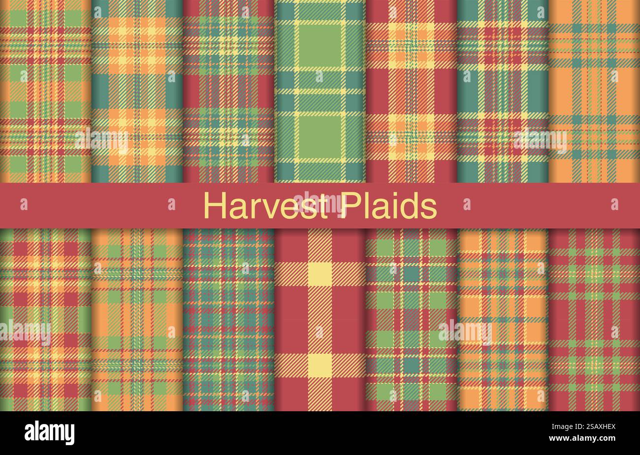 Harvest plaid collection, textile design, checkered fabric pattern for ...